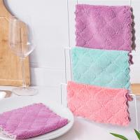 China Thickened Coral Fleece Dishcloth Microfiber for Household Cleaning Sustainable Pattern for sale