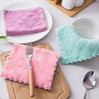 China Thickened Coral Fleece Dishcloth Microfiber for Household Cleaning Sustainable Pattern for sale