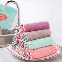 China Thickened Coral Fleece Dishcloth Microfiber for Household Cleaning Sustainable Pattern for sale