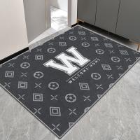 China Anti-slip Water Absorbtion Custom Logo Luxury Mat Beautiful Design Printed Doormat for sale