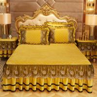 China Wedding Four-piece Kit Bedding Set with Easy Care Fade-Free Embroidery Lace Bed Skirt for sale