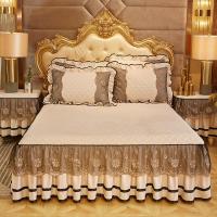 China Wedding Four-piece Kit Bedding Set with Easy Care Fade-Free Embroidery Lace Bed Skirt for sale