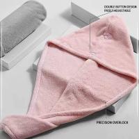 China Custom Design Pure Color Microfiber Coral Fleece Dry Hair Hat for Quick-drying Hair Towel for sale