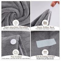 China Custom Design Pure Color Microfiber Coral Fleece Dry Hair Hat for Quick-drying Hair Towel for sale