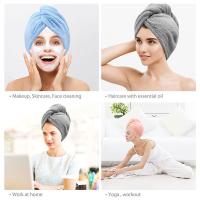 China Custom Design Pure Color Microfiber Coral Fleece Dry Hair Hat for Quick-drying Hair Towel for sale