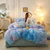 China Thickened Designer Bedding Sets 3-piece Warm Color Matching Plush Duvet for Home Wedding for sale