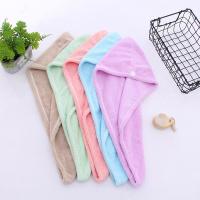 China Custom Solid Color Hair Towel in Soft Absorbent Fabric for Quick-drying and Thickened for sale