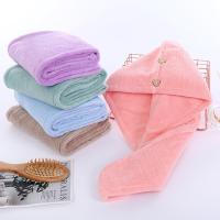 China Custom Solid Color Hair Towel in Soft Absorbent Fabric for Quick-drying and Thickened for sale