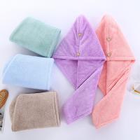 China Custom Solid Color Hair Towel in Soft Absorbent Fabric for Quick-drying and Thickened for sale