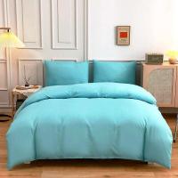 China Contrast Color 4 Pcs Microfiber Bedding Set Solid Green Duvet Cover for King Size Bed for sale
