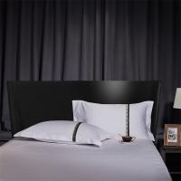China Home Custom 100% Cotton Satin Wide strip 60s Jet White Embroidery Luxury Duvet Cover Set for sale