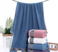 China Plain Dyed Jacquard Pattern High Set Bath Towel Made of 100% Pure Cotton Material for sale