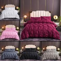 China 100% Polyester Solid Color Fern Flower Craft Duvet Bedding Set for Homeuse Plain Style for sale