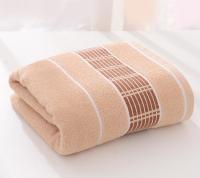 China Revolutionize Your Bath Experience with Our 70*140cm Bath Towel in Solid Color Stripes for sale