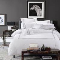 China 128x68 Fabric Density Embroidery White Comforter Sets Duvet Cover for Hotel Bedding for sale