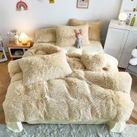 China Double Queen King Solid Color Thickened Warm Mink Velvet 4pcs Set for Autumn Winter for sale