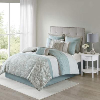 China Flower Printed Luxury Bedding Set for Queen Size Bed 7 Pieces Duvet Cover Set for sale