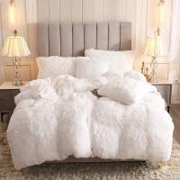 China Crystal Velvet Plush Fluffy Bedding Four-piece Set Comforter with 100% Polyester Fibre for sale