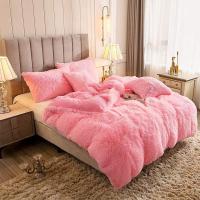 China Crystal Velvet Plush Fluffy Bedding Four-piece Set Comforter with 100% Polyester Fibre for sale