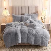 China Crystal Velvet Plush Fluffy Bedding Four-piece Set Comforter with 100% Polyester Fibre for sale