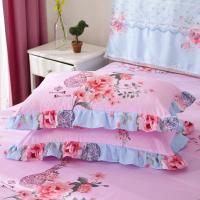 China Hotel Style Double Lace Bed Sheets with Bed Skirt Duvet Cover Waterproof Bedding Set for sale