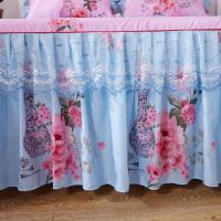 China Hotel Style Double Lace Bed Sheets with Bed Skirt Duvet Cover Waterproof Bedding Set for sale