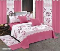 China Fashion Red Wedding Flower 13pcs Bedding Set with Customized Size and Matching Curtains for sale