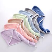 China Logo Customizable Hair Cap Absorbent and Multi-Color Coral Fleece for Women's Showers for sale