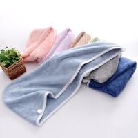 China Logo Customizable Hair Cap Absorbent and Multi-Color Coral Fleece for Women's Showers for sale