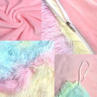 China 200TC Thread Count Bedding Set Faux Fur Duvet Mink Rainbow Plush Fluffy Luxury Fitted Sheets Set for sale