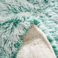 China 200TC Thread Count Bedding Set Faux Fur Duvet Mink Rainbow Plush Fluffy Luxury Fitted Sheets Set for sale