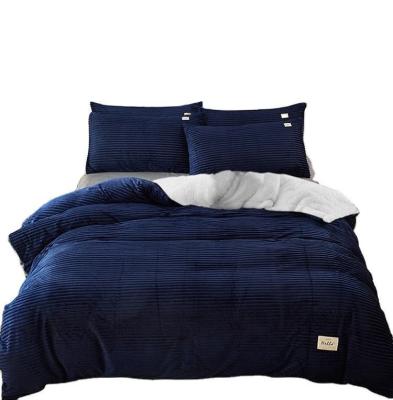 China Customized Size Velvet Bedding Set 4pcs Thick Flannel Fleece Duvet Cover for Winter for sale