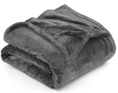 China Soft Microfiber Grey Fleece Blanket 300GSM King Size 90x102 Inches by Utopia Bedding for sale