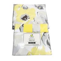 China Home 100% Polyester Yellow Floral Print Bedding Set with 2 Curtains 8 Pieces for sale