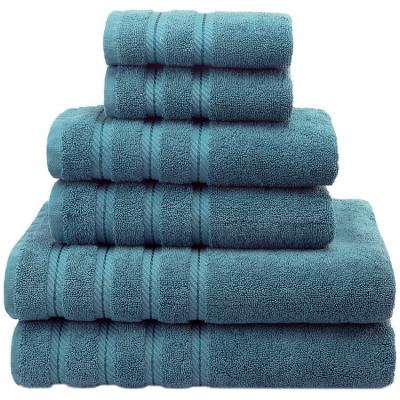 China Super Soft Luxury Dobby Border 6 Pieces 100% Cotton Towel Set for Bathroom Shower Woven for sale