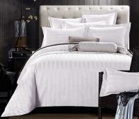 China Hotel Bedding Bolster Pillow Single Double Queen King Cotton/CVC 40S 1and 3cm Stripe for sale