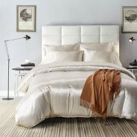 China Custom Silk Bedding Set with 3 pcs King Size Bed Covers and 133 * 72 Fabric Density for sale