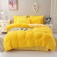 China 4 Piece Multi Color Bedding Sheet Set for Kids Girl's Room in Fur Velvet Fluffy Plush for sale
