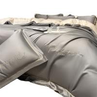 China Solid Color Light Luxury Washed Silk Embroidery 4 Pcs Bedding Set with Fitted Sheet for sale