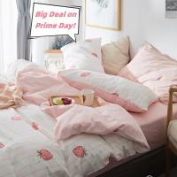 China 100% Cotton Duvet Cover Set Kawaii Strawberry Quilt Cover for Baby Crib in Bedroom for sale
