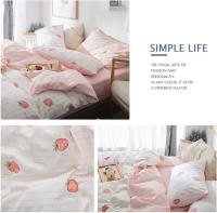 China 100% Cotton Duvet Cover Set Kawaii Strawberry Quilt Cover for Baby Crib in Bedroom for sale