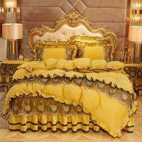 China Sanding Winter Bedspread Set 4 Piece Luxury Embroidered Bedding for 2.0m 6.6 feet Size Bed for sale