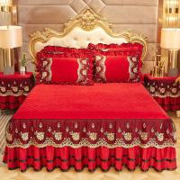 China Sanding Winter Bedspread Set 4 Piece Luxury Embroidered Bedding for 2.0m 6.6 feet Size Bed for sale