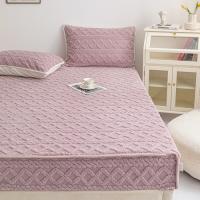 China Single Piece Winter Warm Coral Velvet Bed Cover With Non-slip Mat Ideal for Home for sale