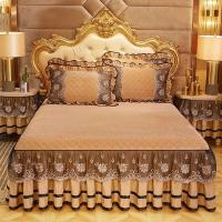 China Sanding European Winter Bedding Set Embroidery Luxury Sheet Lace Bed Skirt Cover for sale
