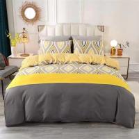 China 100% Cotton Microfiber Home Hotel Wedding Bedding Set with Diagonal Printing and Lace Bed Skirt for sale
