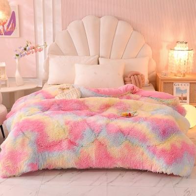 China Multi Colors Thickened Warm Lamb Fleece Crystal Velvet Winter Quilt for Comfy Nights for sale