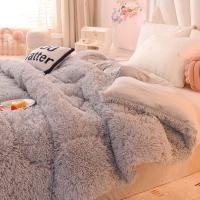 China Home Textile Duvet Quilt Plush Mink Velvet Thickened Warm Lamb Fleece Quilt for Winter for sale