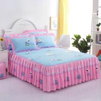 China Modern Floral Plant Printed Bed Cover Fitted Lace Bed Skirt Sheets 3pcs Bedding Sets for sale
