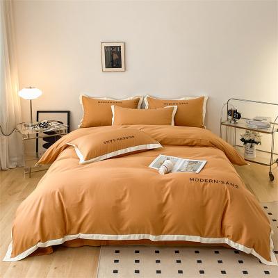 China Reactive Printing Luxury Bed Sheets in Orange Color for Custom Size Utopia Bedding Set for sale